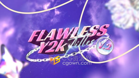 Y2K时尚风格文字标题动画AE模板Flawless Y2K Titles V2 | CG资源网