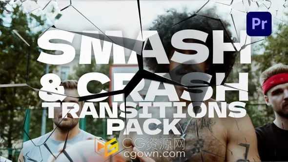 逼真3D玻璃面板碎裂爆炸能量动态过渡效果-PR转场模板 | CG资源网