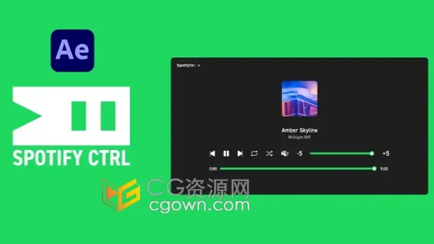 AE脚本SpotifyCtrl v1.0.0在软件中操控Spotify工具 +视频教程 | CG资源网